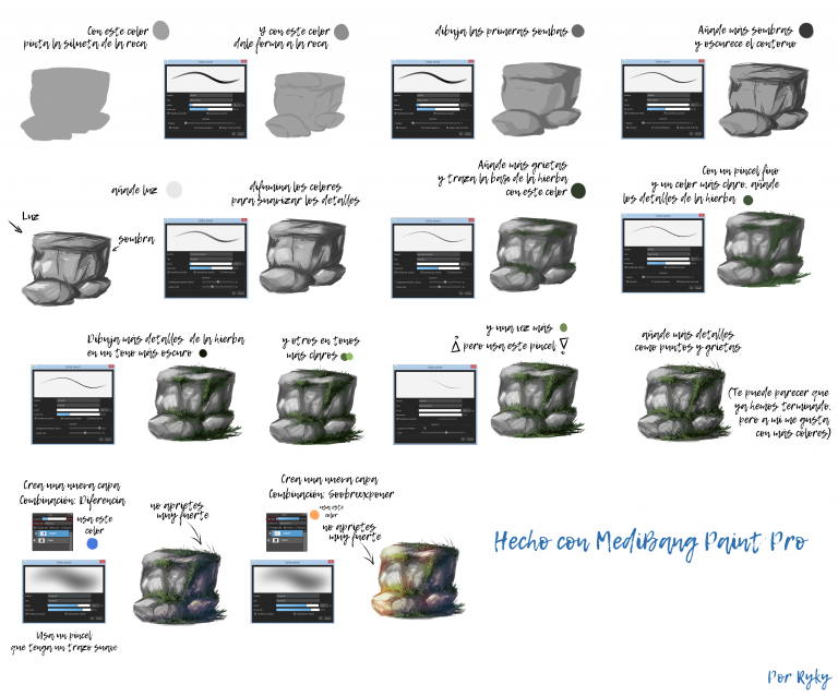 Cómo dibujar una roca, por Ryky | MediBang Paint