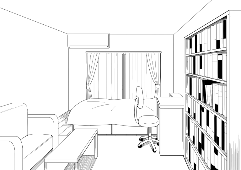 Manga Tutorial for Beginners 12: Let's Draw a Room Interior in ...