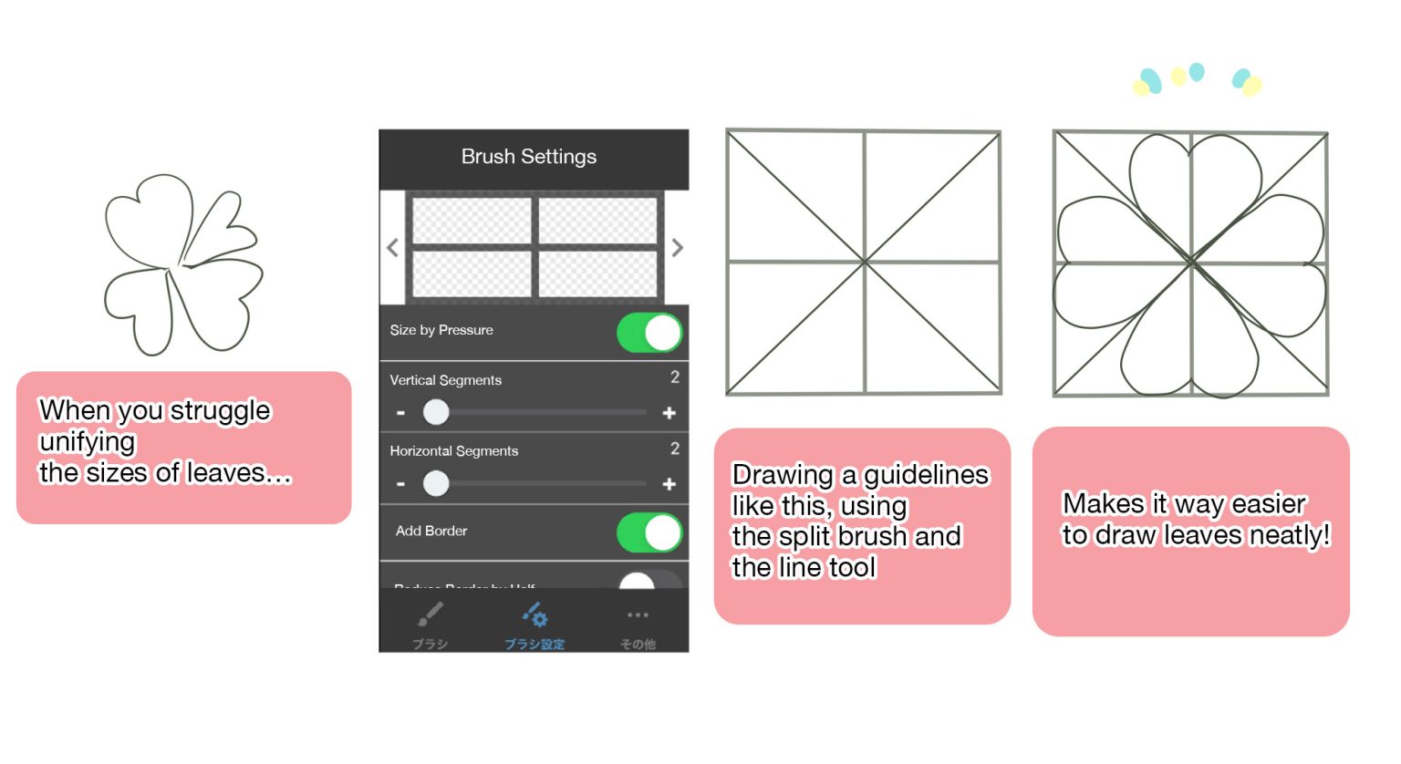 How to draw clovers【and its flower crown, with explanation of flower ...