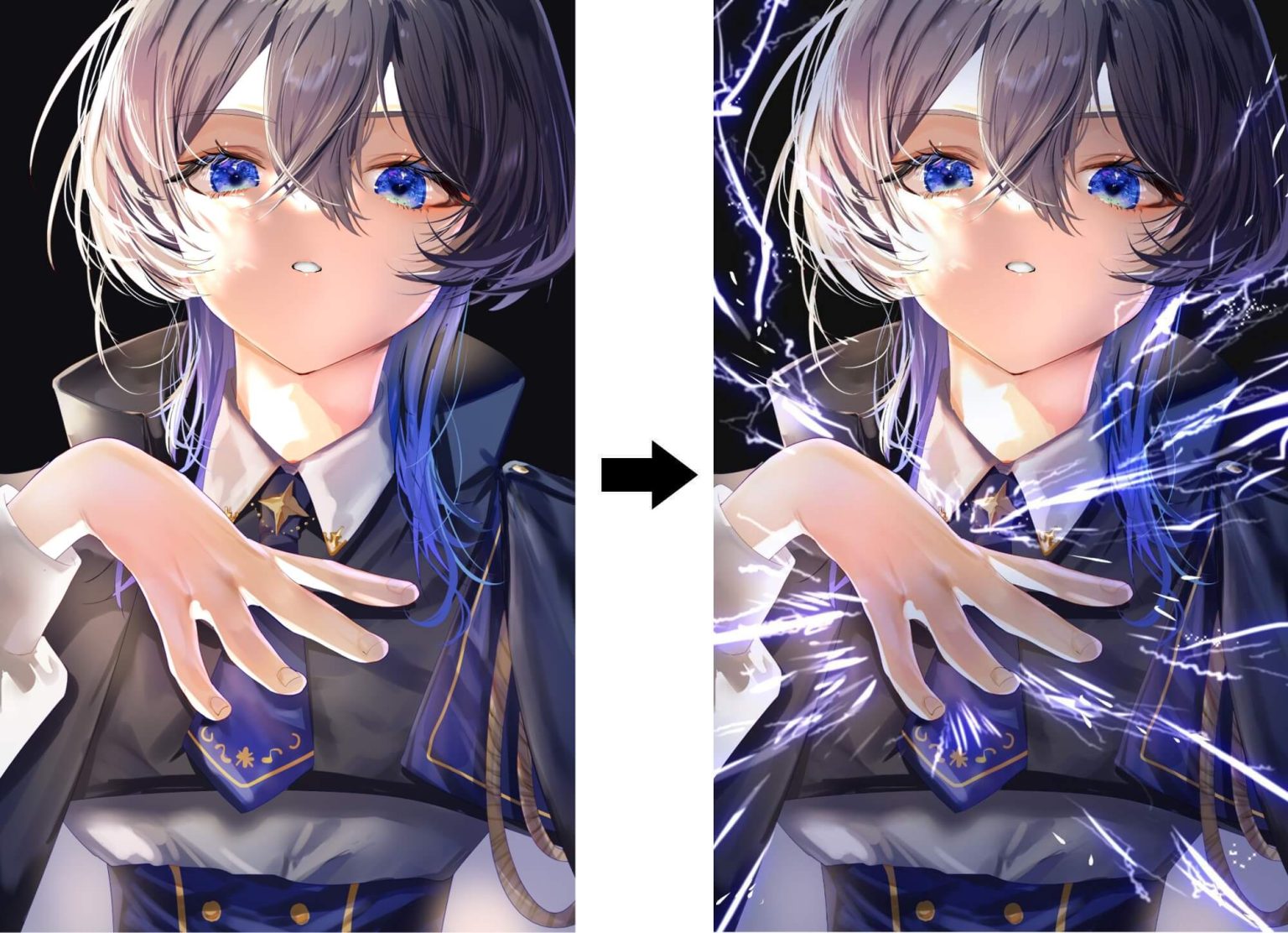 Draw lightning effects! Use the brush to improve the quality of the ...